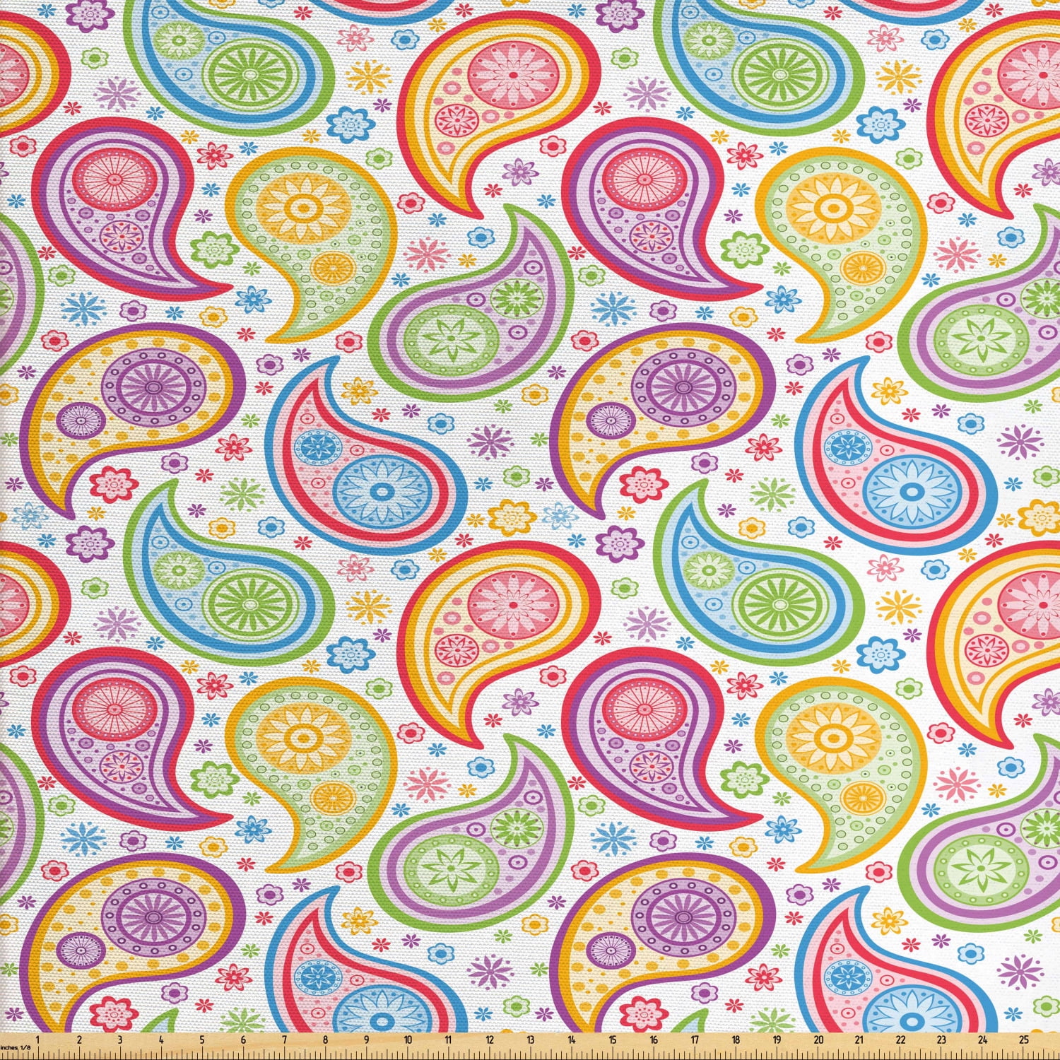 Paisley Fabric by The Yard, Colored Patterned Backgrounded with Old ...