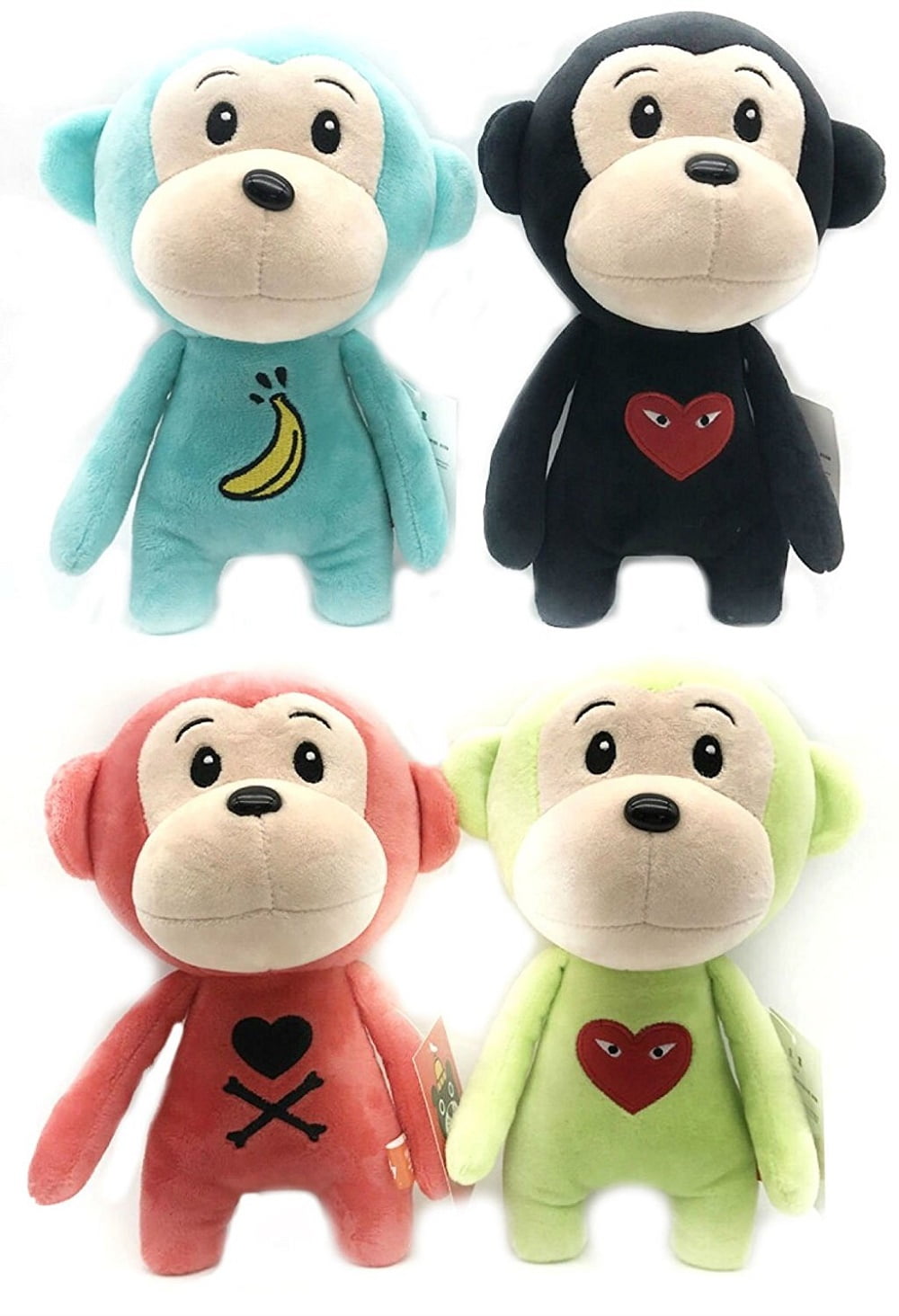 Set of 4 Assorted Color Monkey Plushies/ Stuffed Animals - Walmart.com