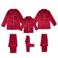 Aellinatey Christmas Pajamas for Family Silk Button Sleepwear Long ...