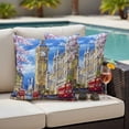 Big Ben Outdoor Pillow Covers Set of 2 Spring Cherry Blossoms Red Bus ...