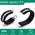 50cable Clamps 1 Inch 304 Stainless Steel Rubber Coated Cushionedulated ...