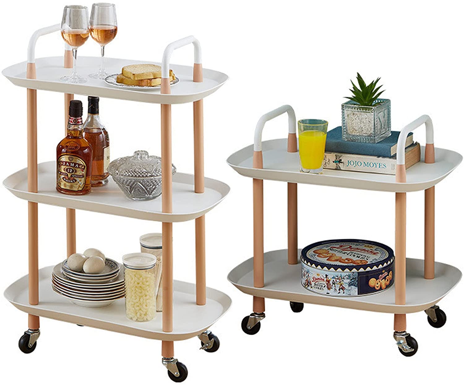 3 Tier Rolling Utilitycart with Wheels,Multifution Movable Storage ...