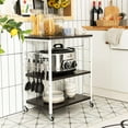 Giantex 3-Layer Bakers Rack, Mobile Kitchen Cart with Wheels and Hooks ...