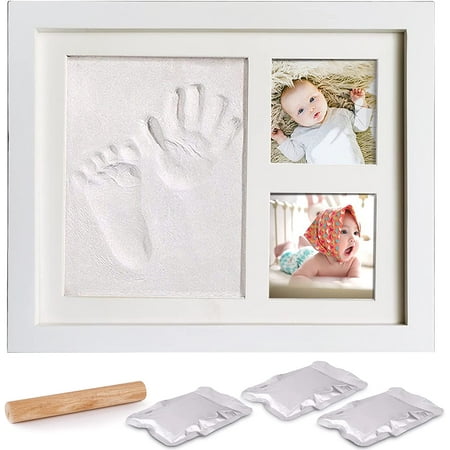HUSERYT Baby Footprints Frame,Baby Handprint Kit For Birth List ...
