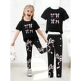 CAIVO Children Summer Girls Casual Outfit Sets Heart Printed O-Neck ...
