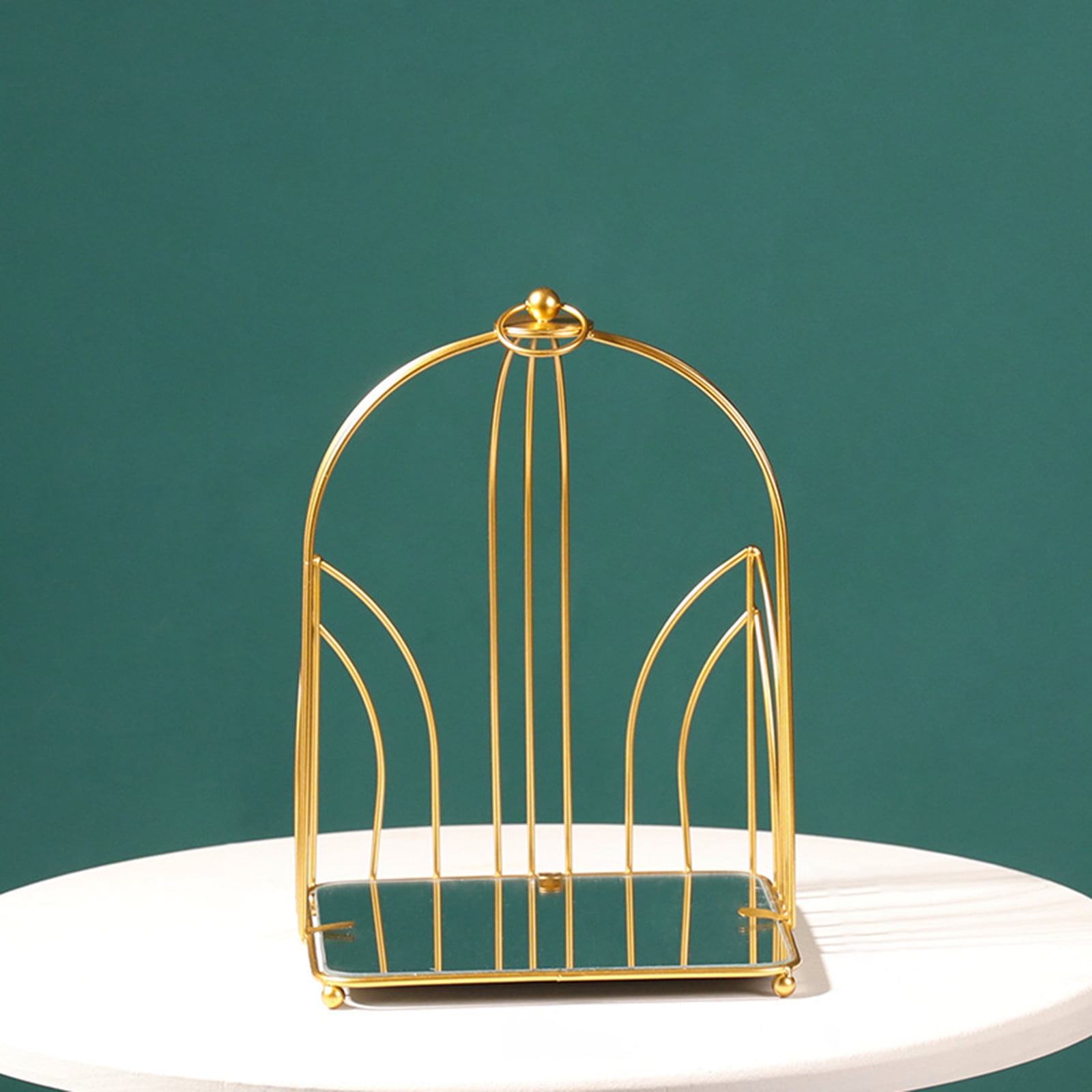 Bird Cage Rack Shape Desktop Organizer Shelf Rack Decor Iron Art ...
