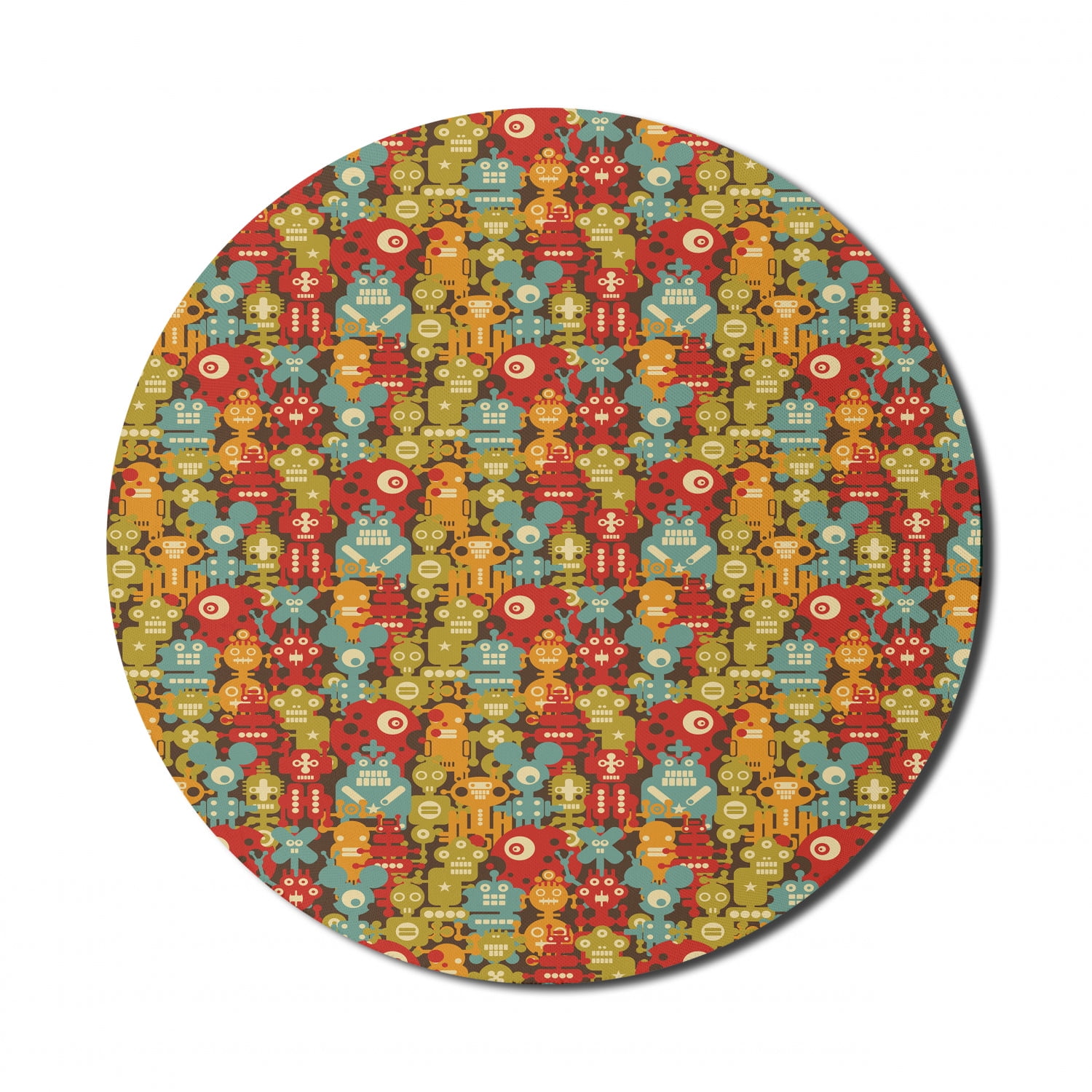 Cartoon Mouse Pad for Computers, Colorful Robot Monsters Sci Fi Style ...