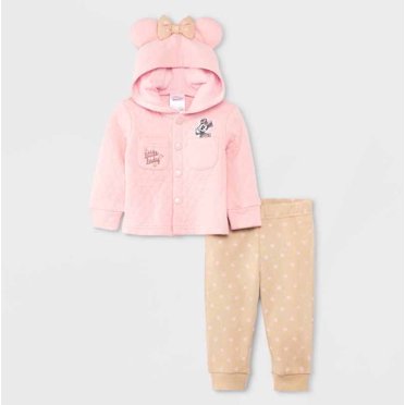 Disney Minnie Mouse Newborn & Infant 3 Piece Outfit Set: Short Overalls ...