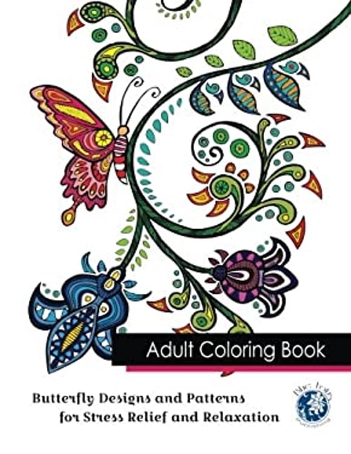 Pre-Owned Adult Coloring Book: Butterfly Designs and Patterns for ...