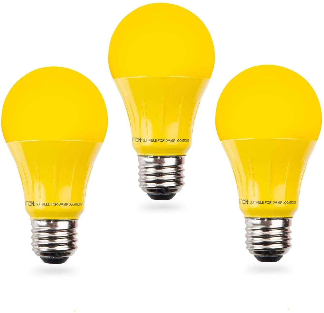 SleekLighting Yellow 8 Watt Bug Light with Dusk to Dawn Sensor A19 LED ...