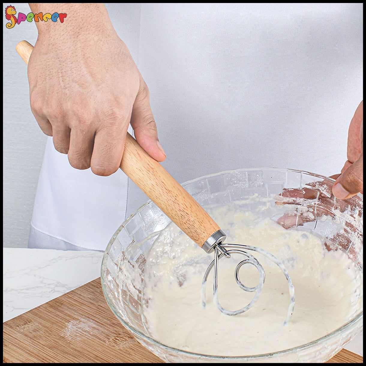 Buy Spencer Original Danish Dough Whisk - 13 Inch Large Stainless Steel ...