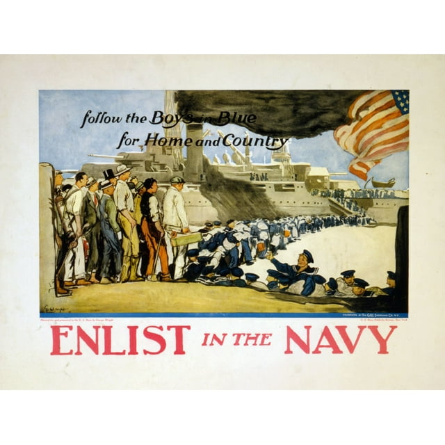 War Propaganda Poster 24x36 Navy Art Poster 24x36 Multi-Color Square ...