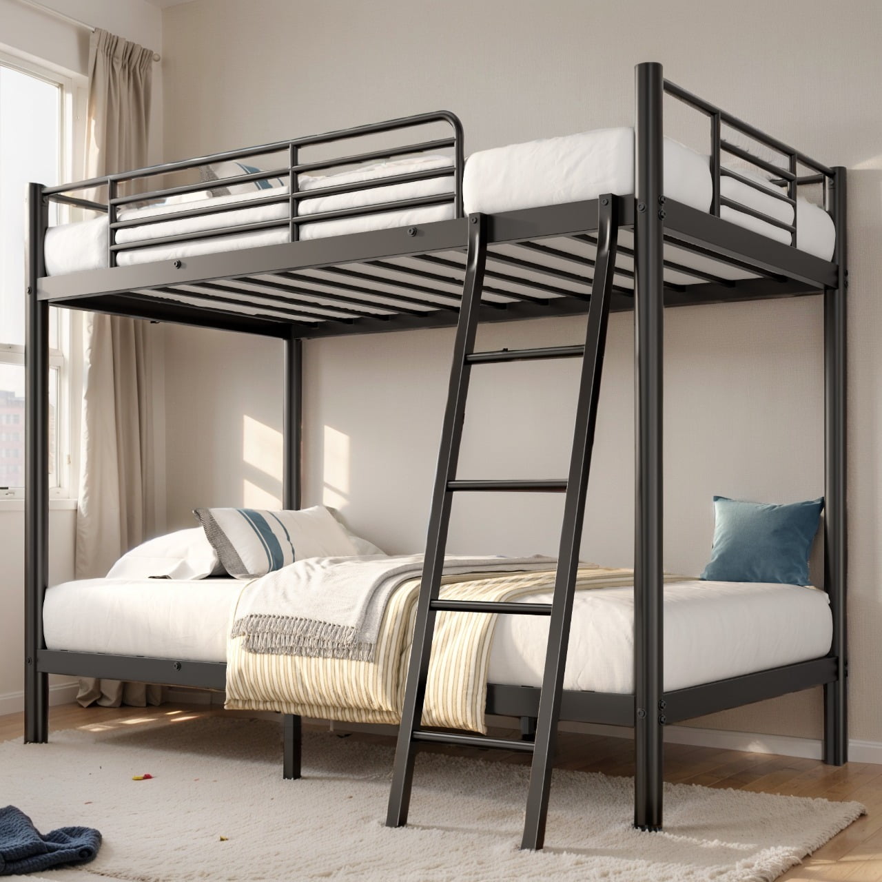Click here for Soges Twin Over Twin Bunk Bed Metal Bed Frame With... prices
