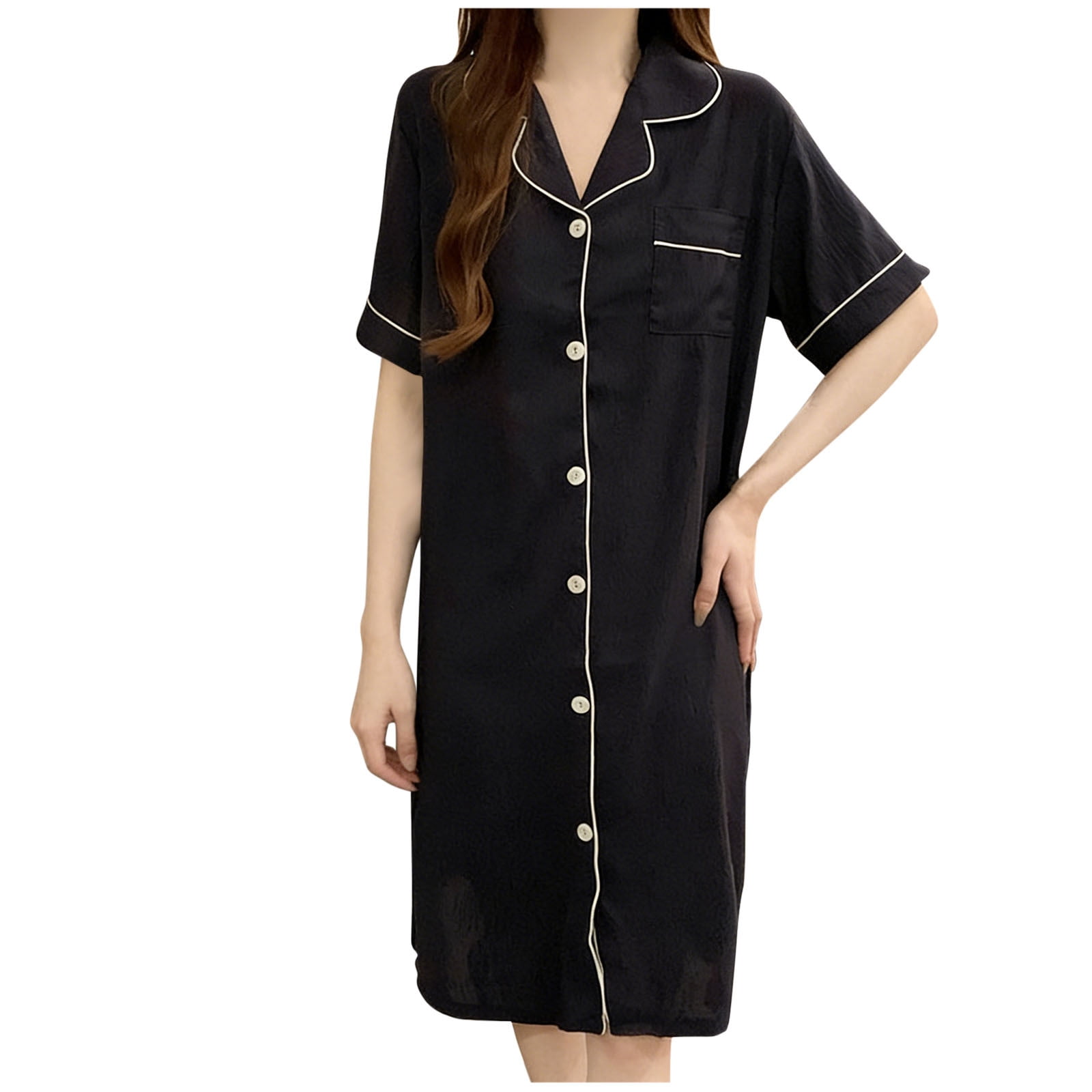 Click here for Cfhntfmh Pajama Nightgowns For Women Button Down S... prices