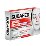 Sudafed Maximum Strength 12 Hr Sinus Decongestant, Non-Drowsy, 20 ct ...