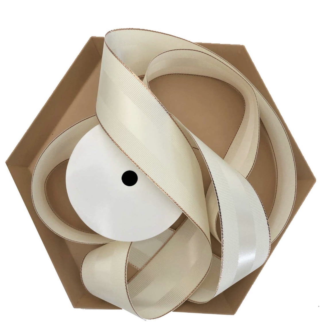 Antique White & Rose Gold Grosgrain Ribbon 1 1/2 inch, 10 Yards ...