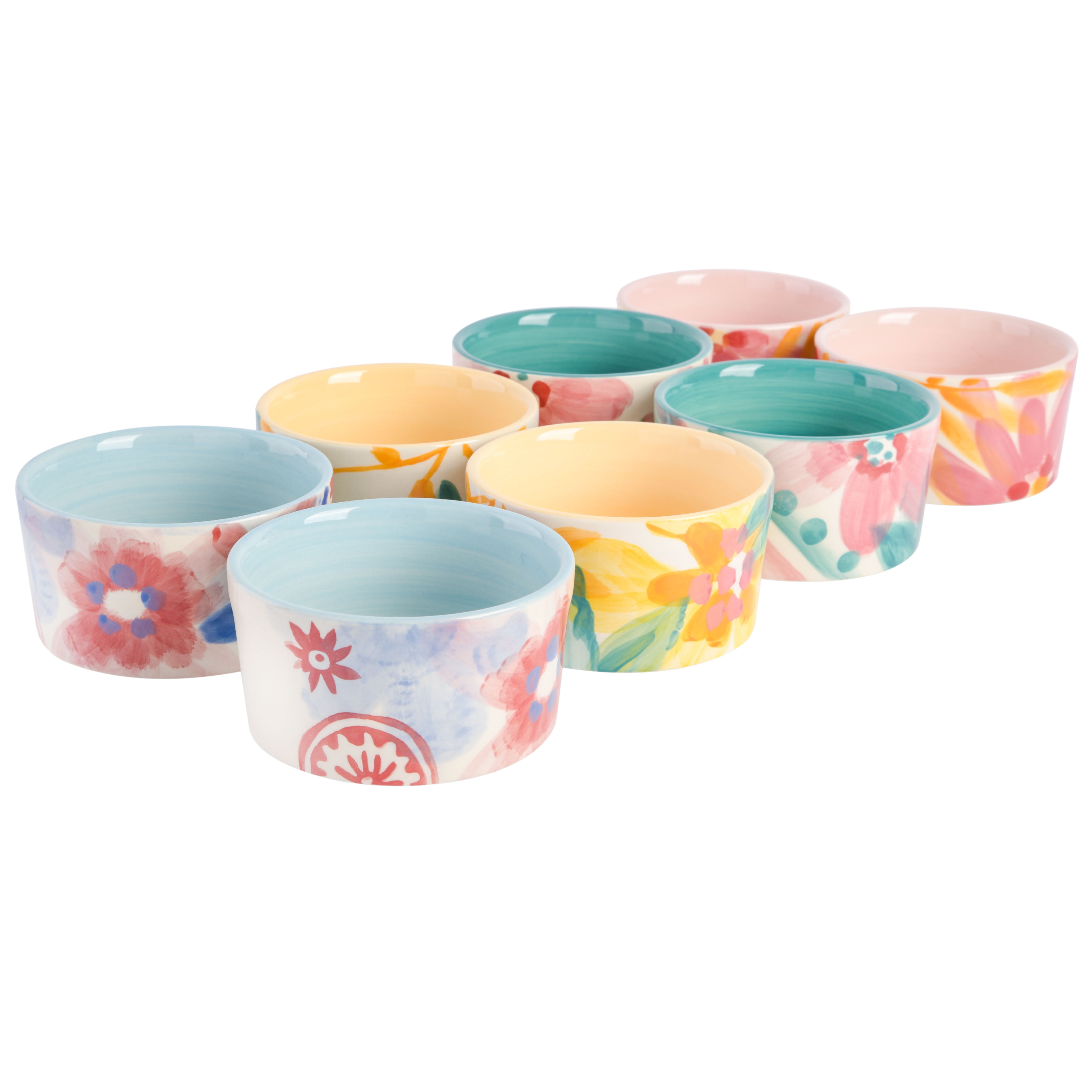 Spice by Tia Mowry Goji Blossom 8-Piece Hand-Painted Ramekin Set - Walmart.com