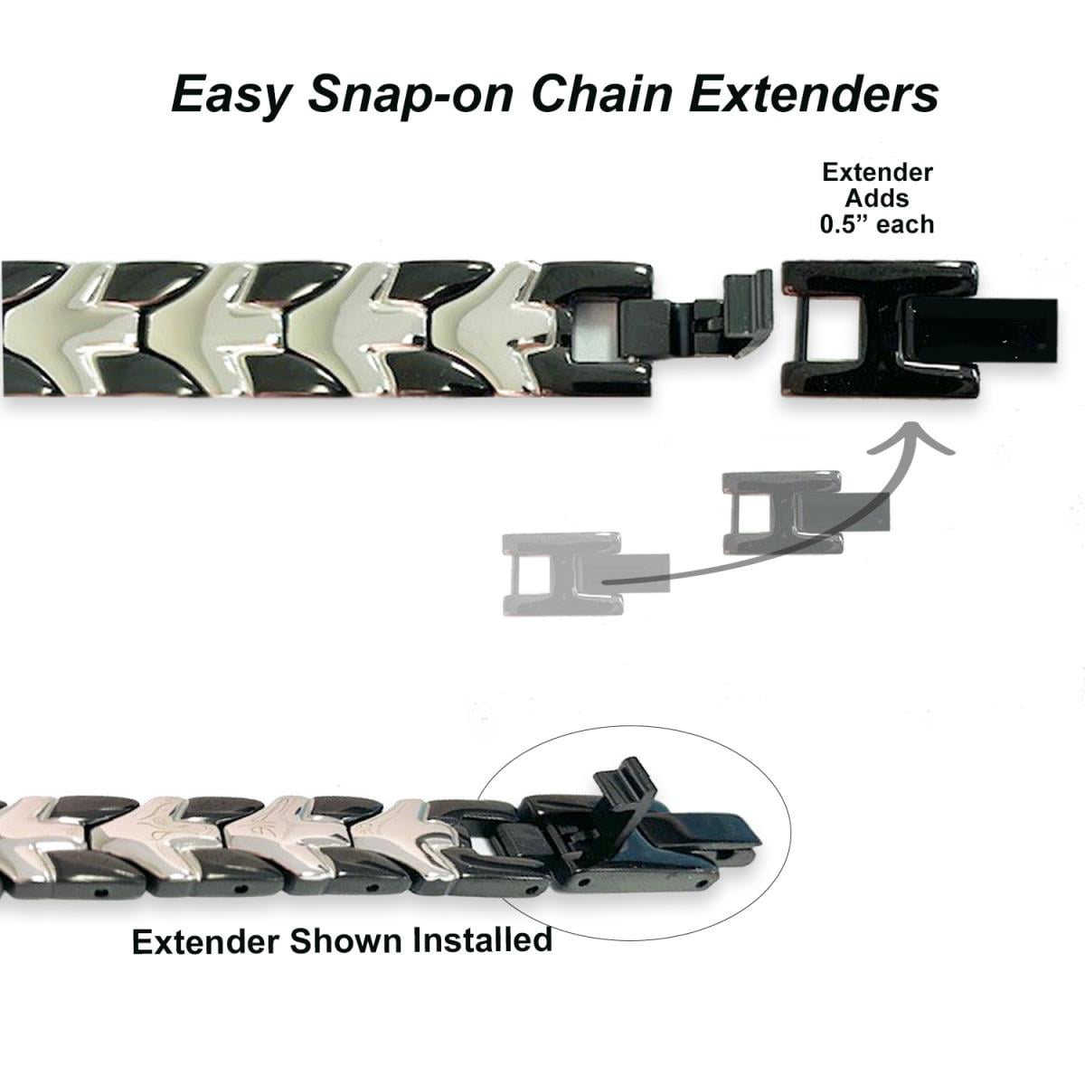 Tail Chain Extender for Black and Silver Chevron Arrow Design Medical ...