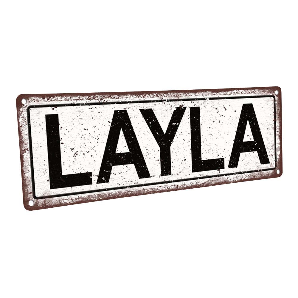 Layla 4"x12" Metal Sign, Wall Décor for Kids Room and Nursery - Walmart.com