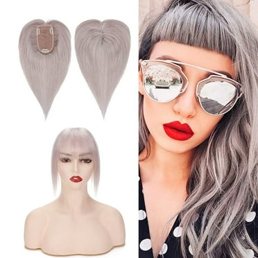 HAIRRO Human Hair Toppers For Women 100% Remy Topper With/Without Bangs ...