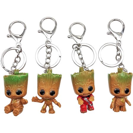 Baby Groot Keychains (set of 4) - Classic Movie Action Figure - Perfect ...