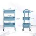 3 Tier Utility Rolling Cart with Lockable Wheels, Metal Multifunctional ...