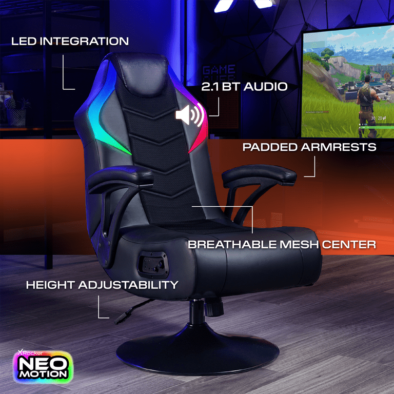 x Rocker Nemesis RGB Pedestal Gaming Chair Black