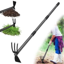 LAIDER HEROS Garden Hoe, 62 Inch Adjustable Handle Stirrup Garden Tool ...