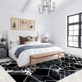 3D Geometric Area Rugs, Black White Block Pattern Carpet, Washable Non ...