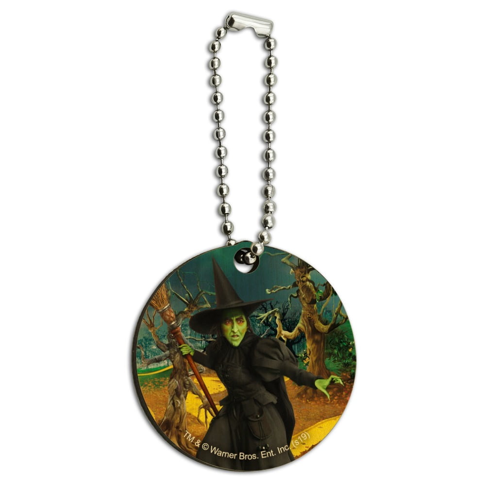 Wizard of Oz Wicked Witch Character Wood Wooden Round Keychain Key ...