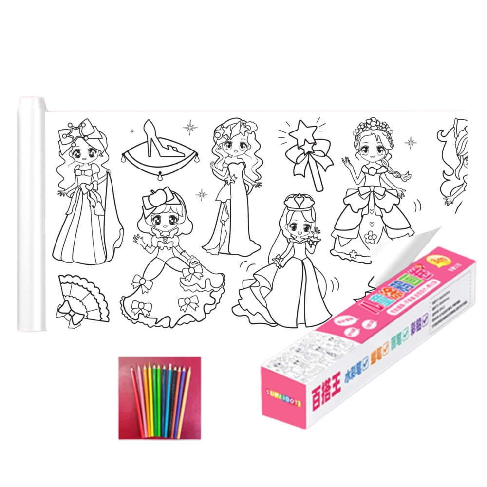 Coloring Paper Roll for Kids Multiple Patterns Creative Canvas for ...