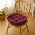 Round Chair Cushion | Flocked Corduroy Cover | Thickened Foam Core Support | Floor & Dining Use ...