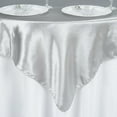 "Efavormart 60"" SILVER Satin Square Tablecloth Overlay - Topper Cover ...