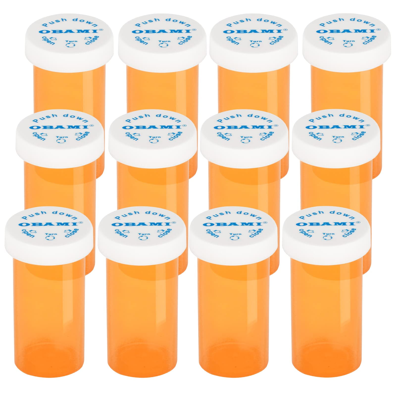 Plastic Medicine Pill Bottles with Child Resistant Caps - Push Down and ...