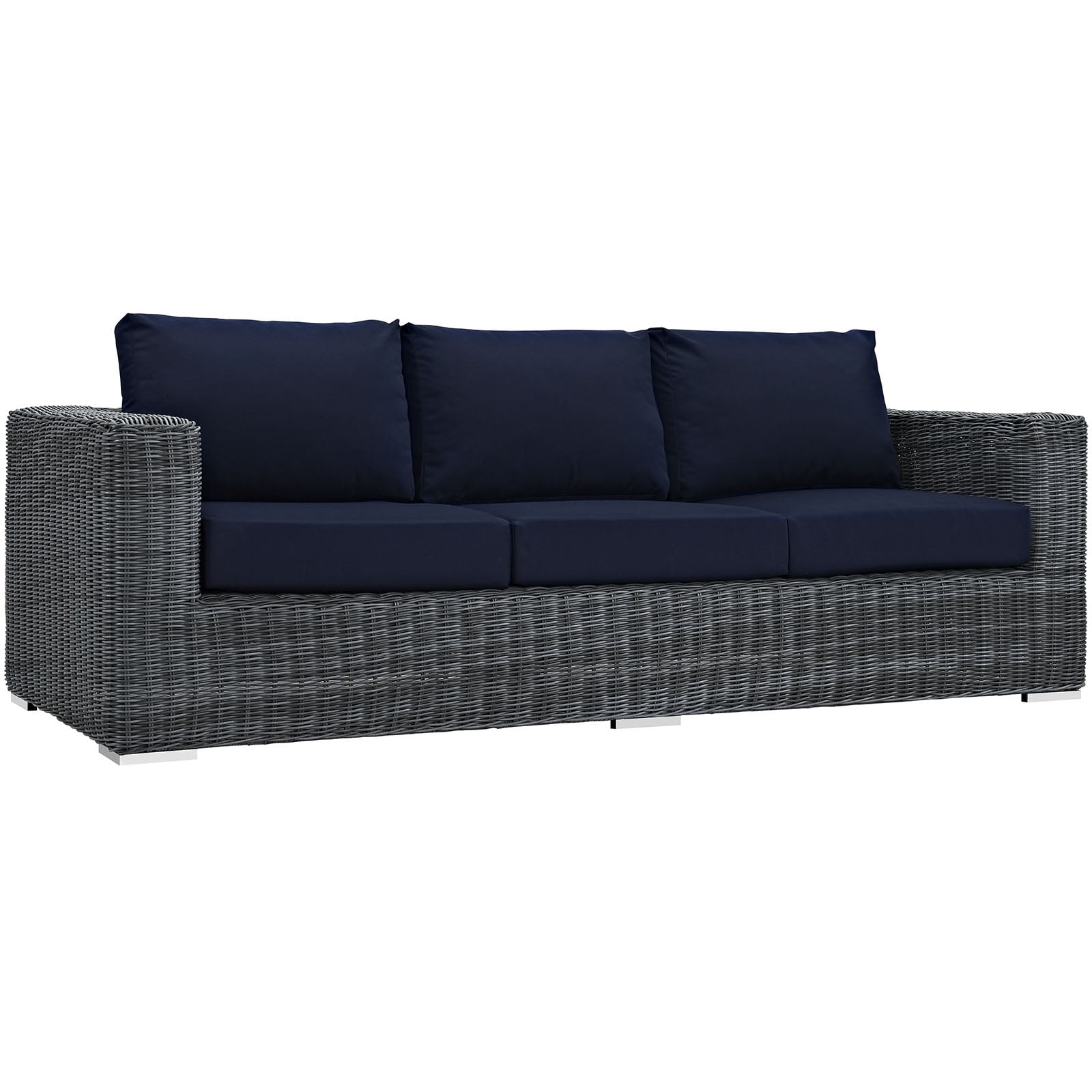 Modern Contemporary Urban Design Outdoor Patio Balcony Sofa, Navy Blue ...