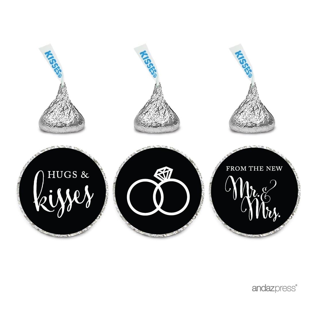 Koyal Wholesale Chocolate Drop Labels Stickers, Wedding Hugs & Kisses ...