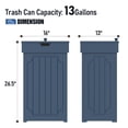 Freestanding 13-Gallon Trash Cabinet with Open-Top Lid, Farmhouse-Style ...