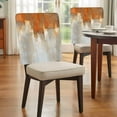 Abstract Oil Painting Chair Back Covers Set of 6, Orange Grey ...
