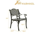 W WARMHOL 2 Piece Outdoor Cast Aluminum Patio Chairs, Bistro Dining ...