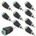 10x Phono Speaker Wire Cable To Audio Male Rca Adapter Connector Jack