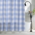 Blue Plaid Shower Curtains for Bathroom, Country Rustic Farmhouse ...