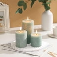 3x3 Inch Sage Green Pillar Candles - Set of 3, Long Clean Burning ...
