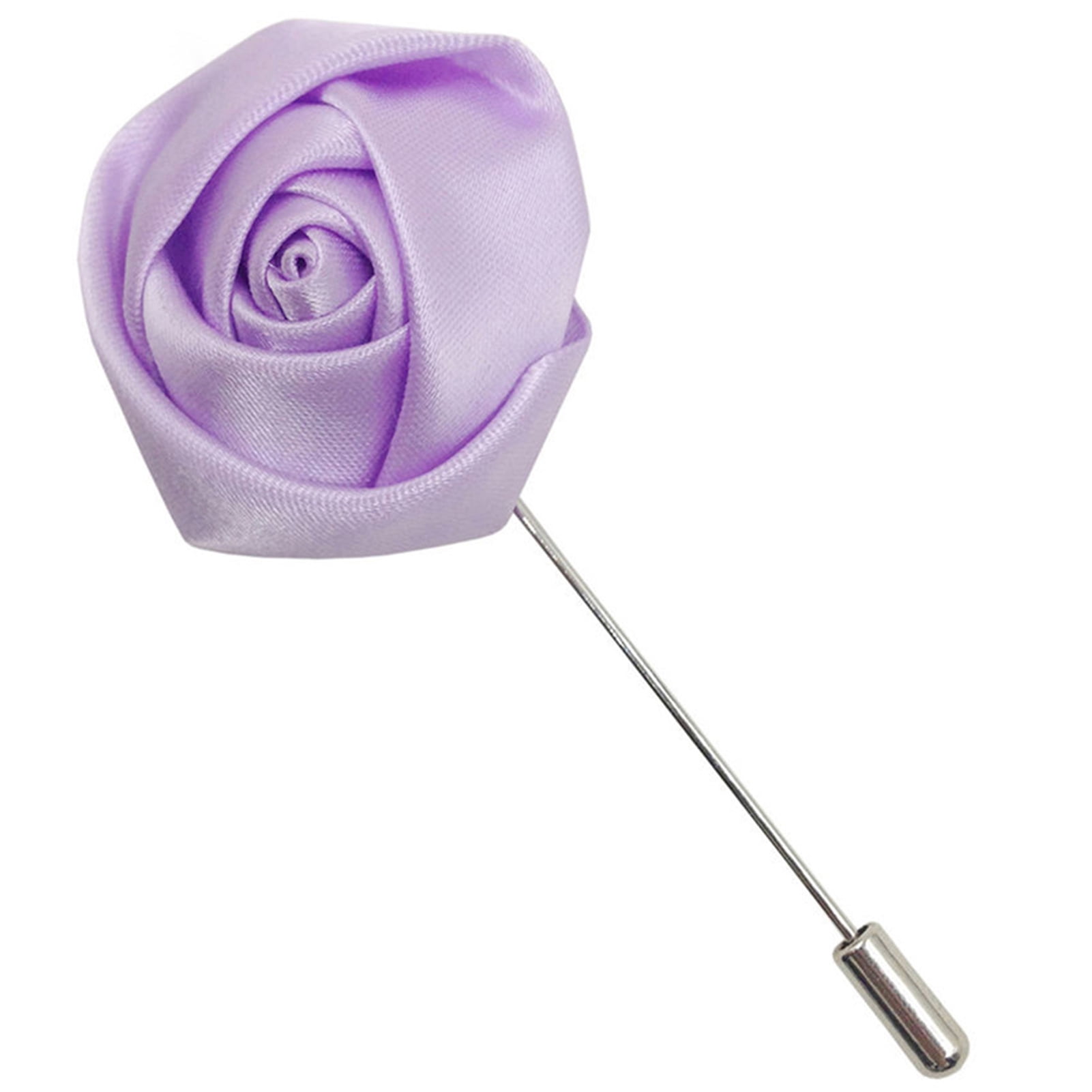 Men's Lapel Pins Groom Boutonniere Wedding Silk Rose Flower Handmade ...