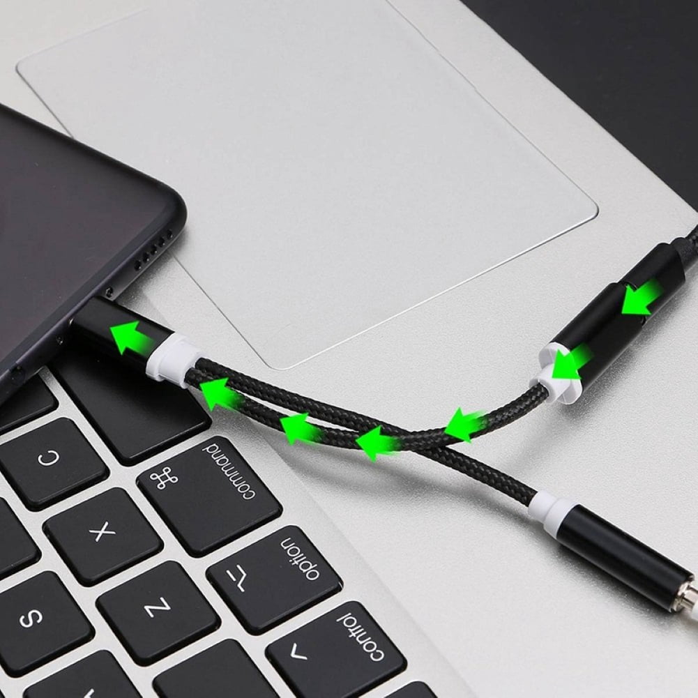 Naierhg Earphone Audio Jack Charging Cable Converter Adapter 2 in 1 ...