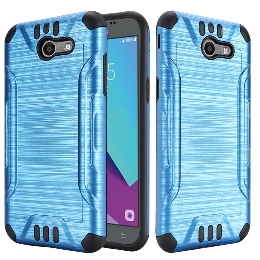 Samsung Galaxy J3 2017 Case, by Insten Slim Armor Brushed Metal Design ...