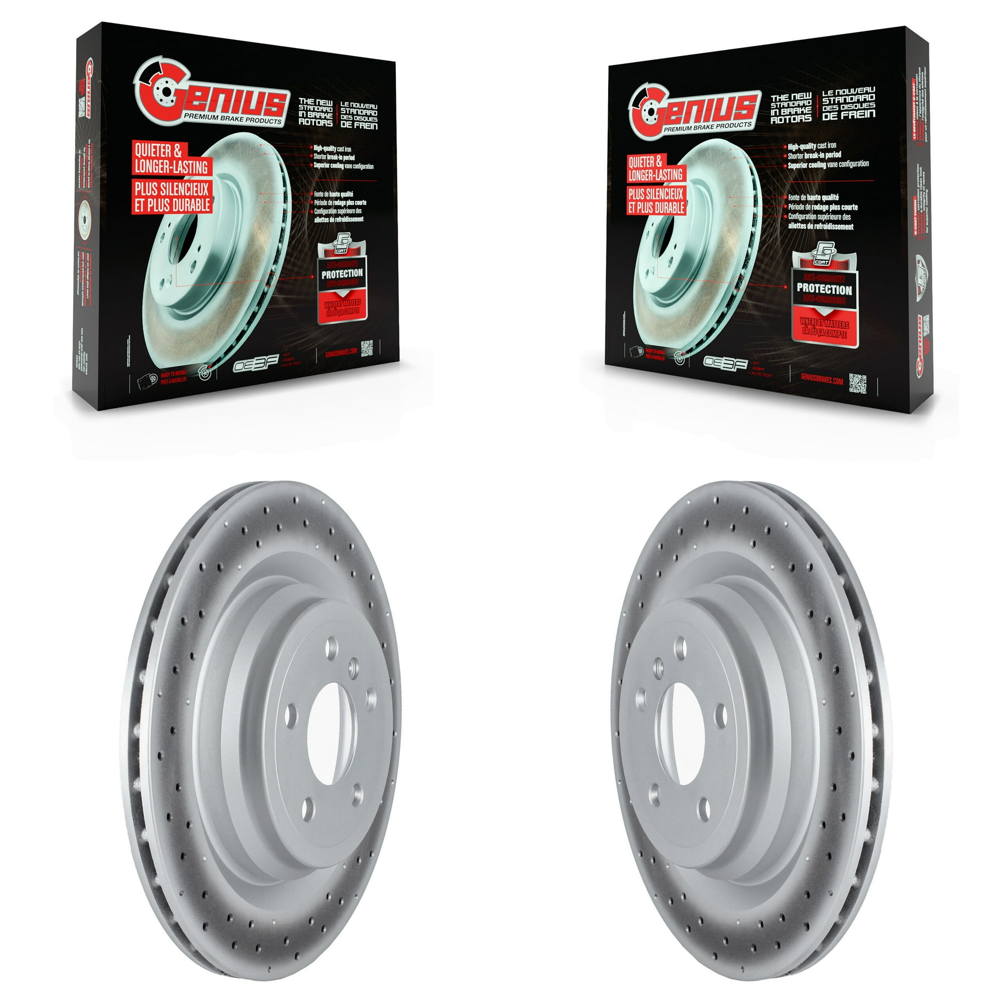 Click here for Genius Rear Coated Disc Brake Rotors Pair For Car... prices