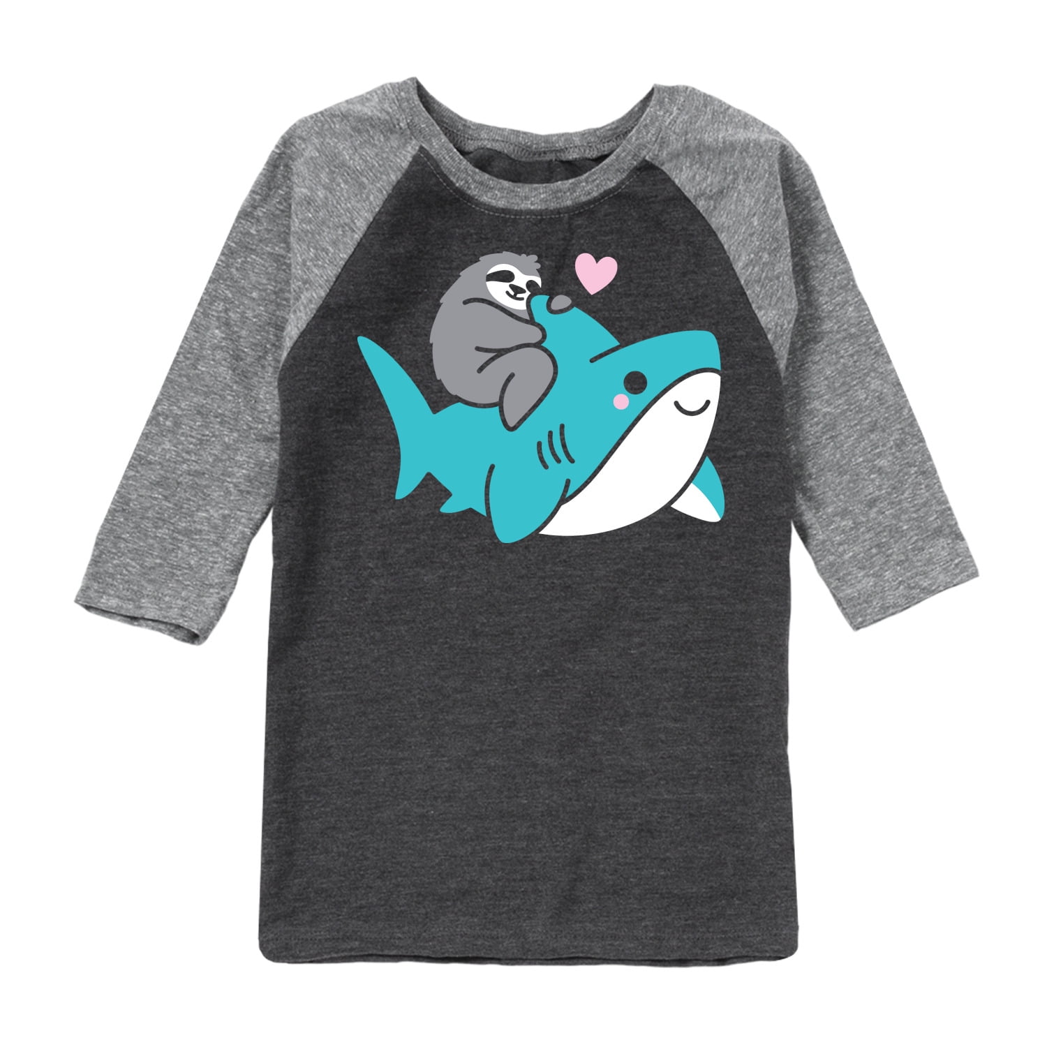 Sloth Riding Shark - Kids Raglan - Walmart.com