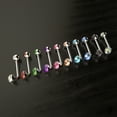1PC G23 Titanium Crystal Gem Christina Vertical Hood Piercings Lip ...