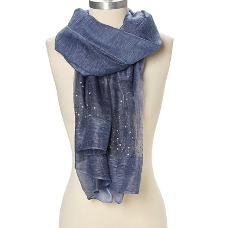 Oussum - Womens Fashion Lightweight Shiny Beaded Glitter Sparkly Scarf ...