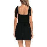 HDE Women's Summer Romper Dress, Smocked Bodice, Built-In Shorts ...
